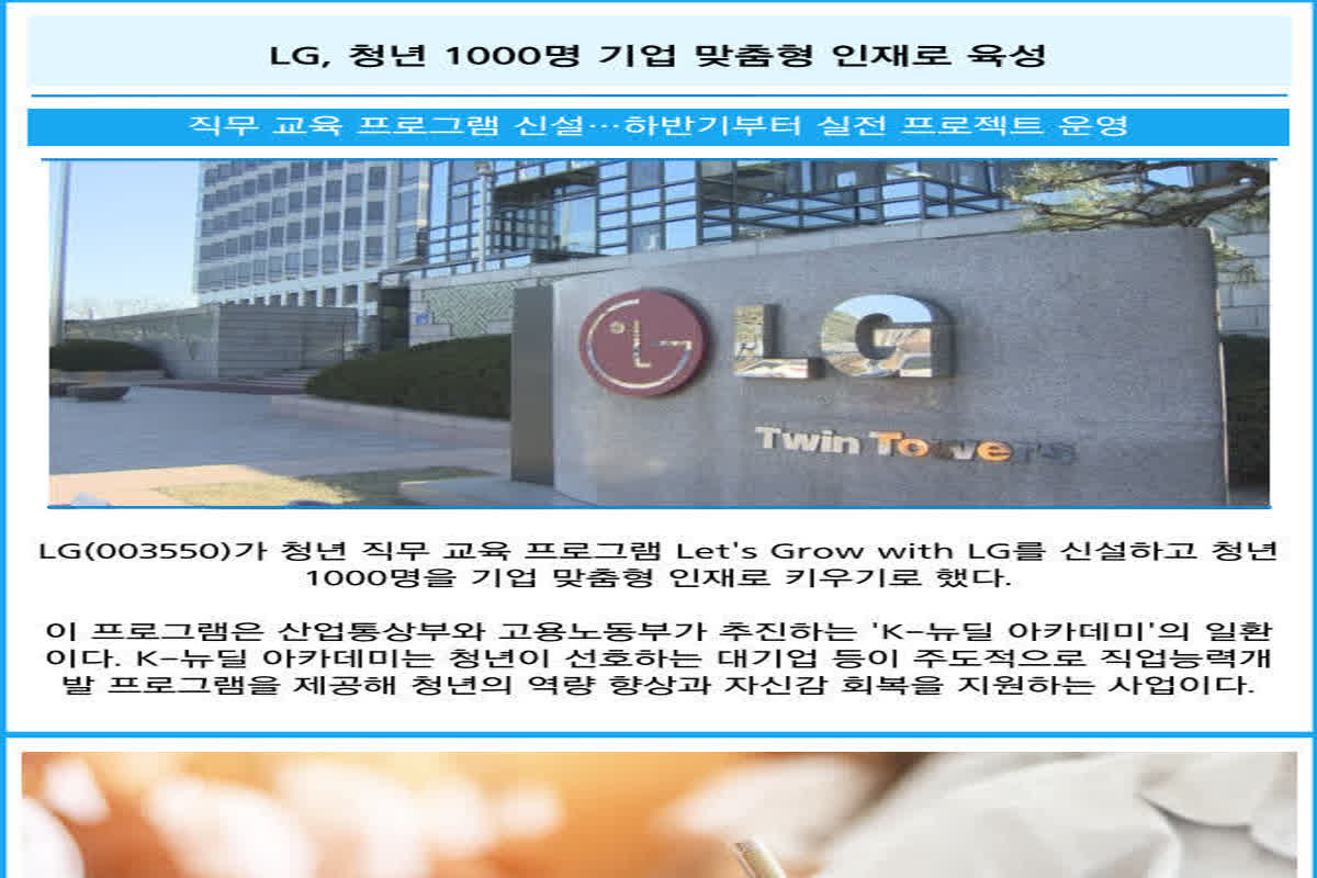 [카드] LG, 청년 1000명 기업 맞춤형 인재로 육성