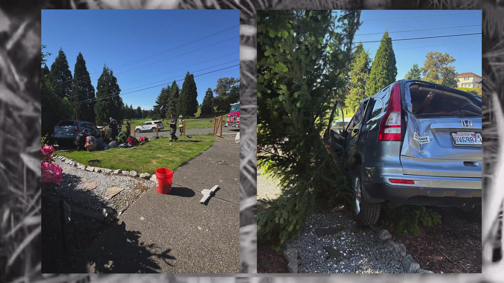 Tacoma family concerned for road safety after car crashes into yard