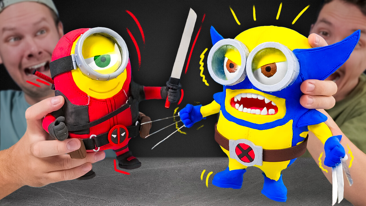 Crafting superhero minions: Deadpool & Wolverine showdown!