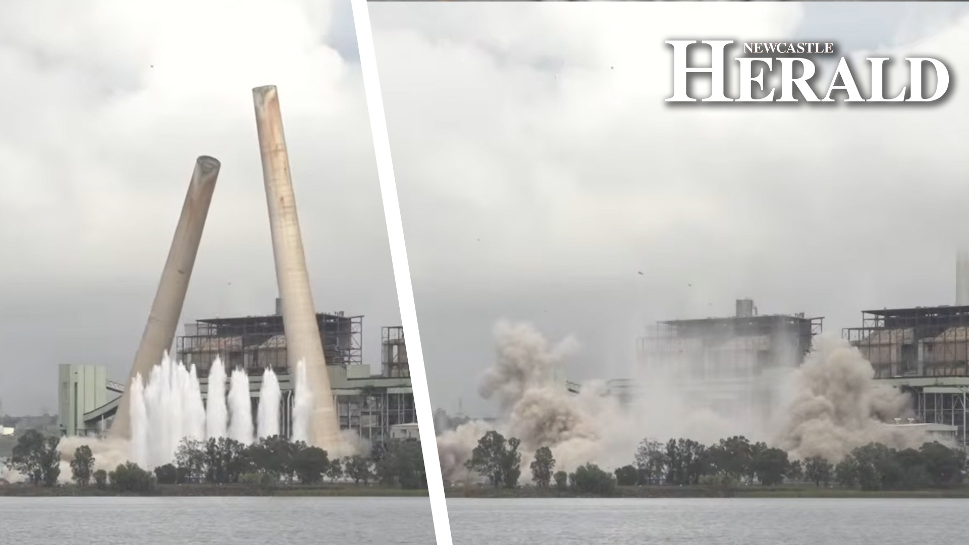 Liddell power station stacks demolished