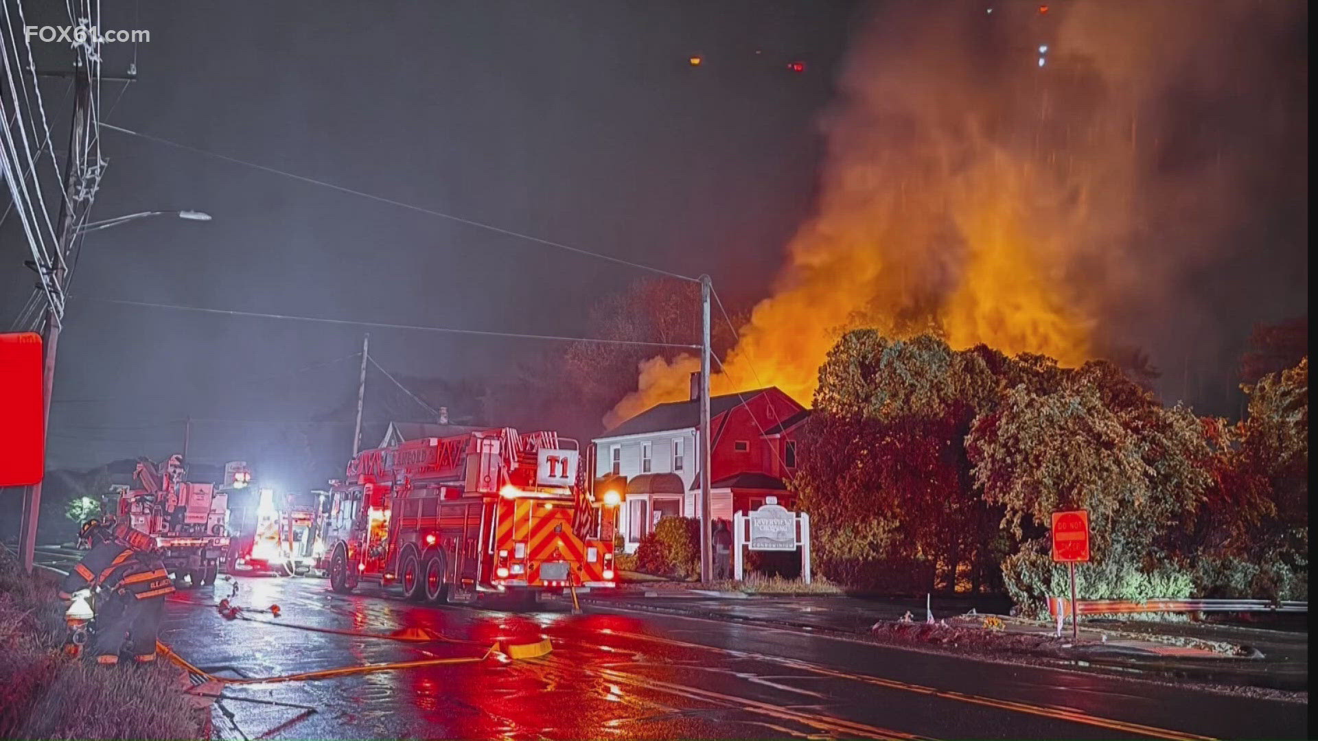 Crews battle overnight fire on East Main Street in Branford, started by ...