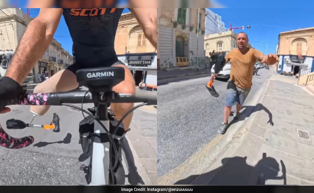 Man loses prosthetic leg cycling, kind passerby comes to his rescue ...