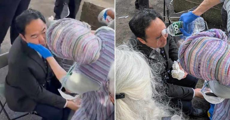 Sen. Andy Kim pepper sprayed by ICE agents during clash outside New ...