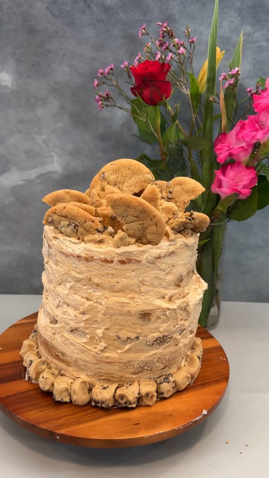 Ultimate chocolate chip cookie cake indulgence