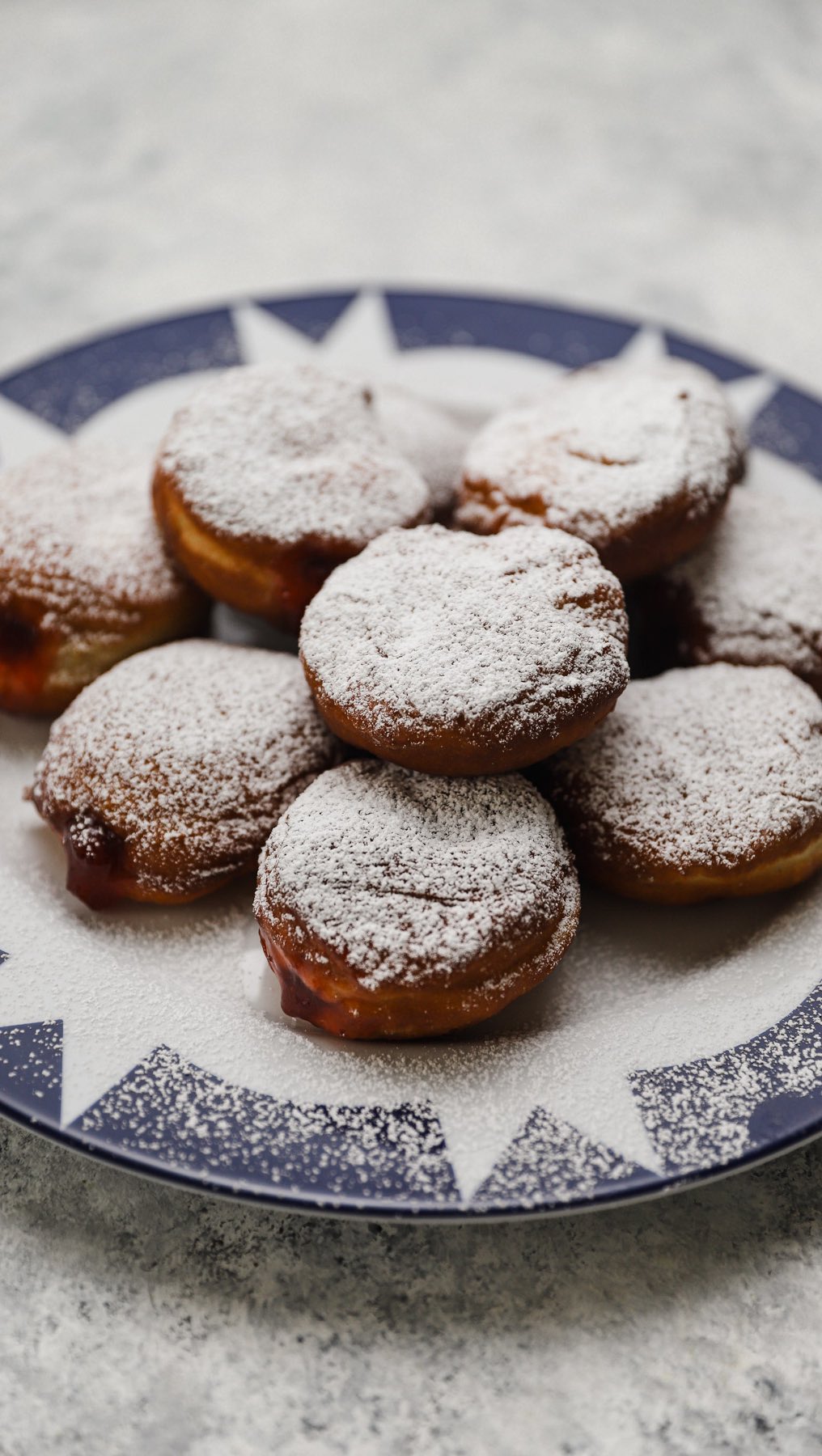 Homemade sufganiyot jelly filled donuts