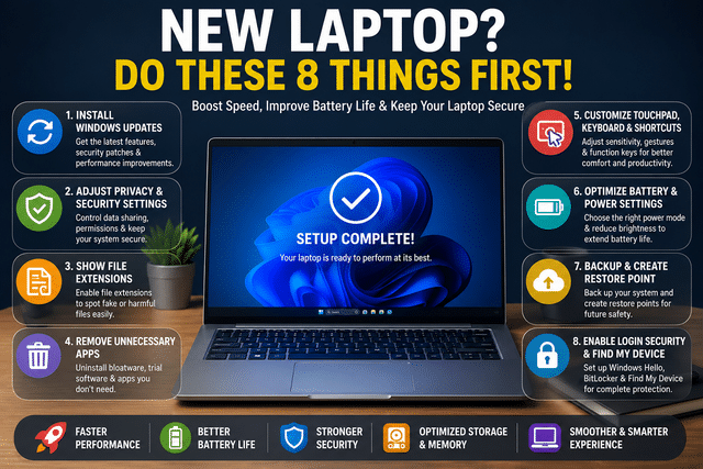 New laptop setup tips: Do these 8 things immediately after buying a ...
