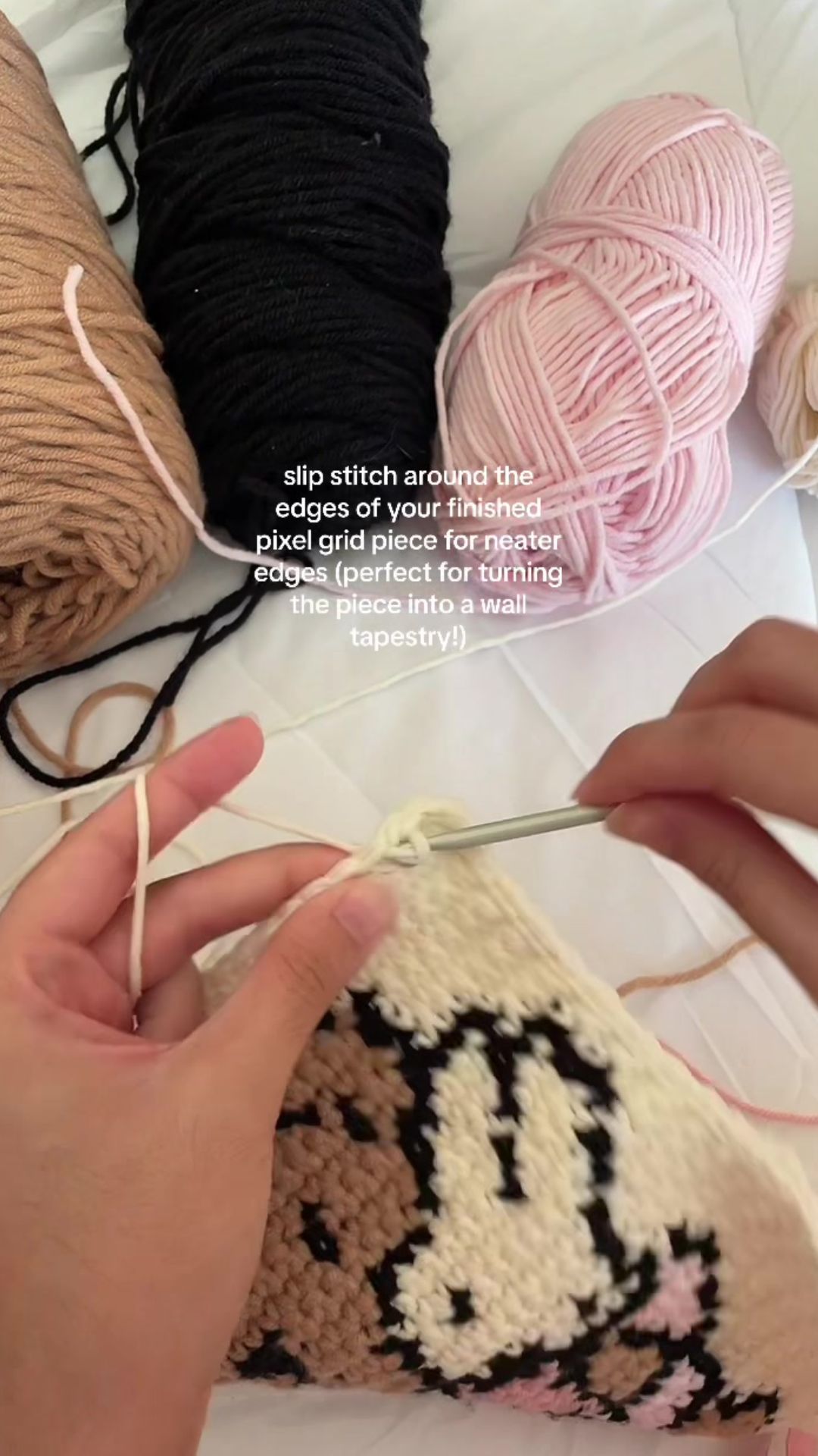The simple crochet hack that makes pixel grids easier