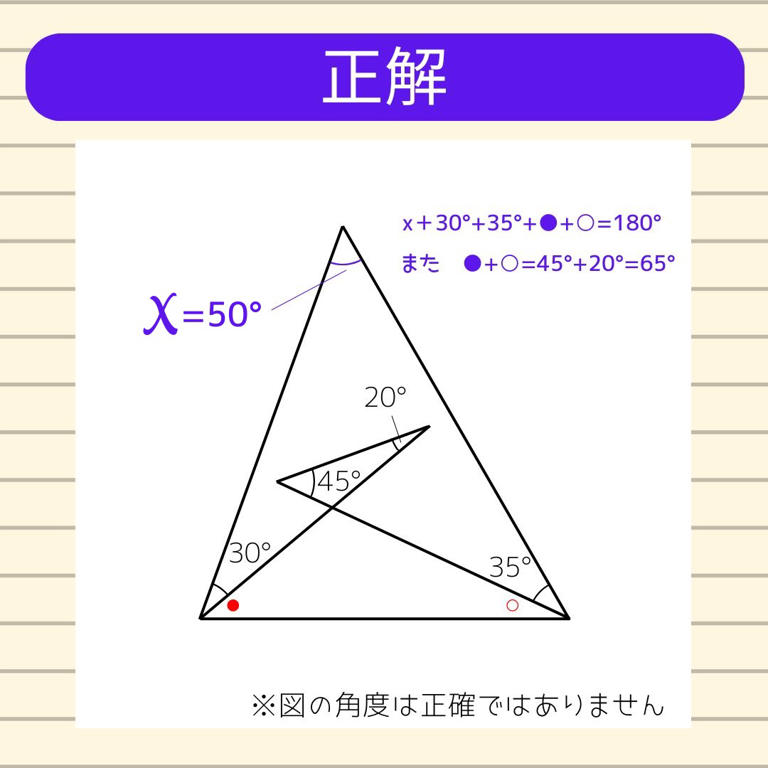 【角度当てクイズ Vol.2229】xの角度は何度?＜全3問＞