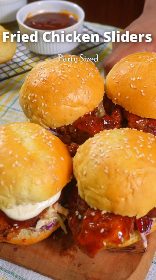 These fried chicken sliders won’t last long on the plate