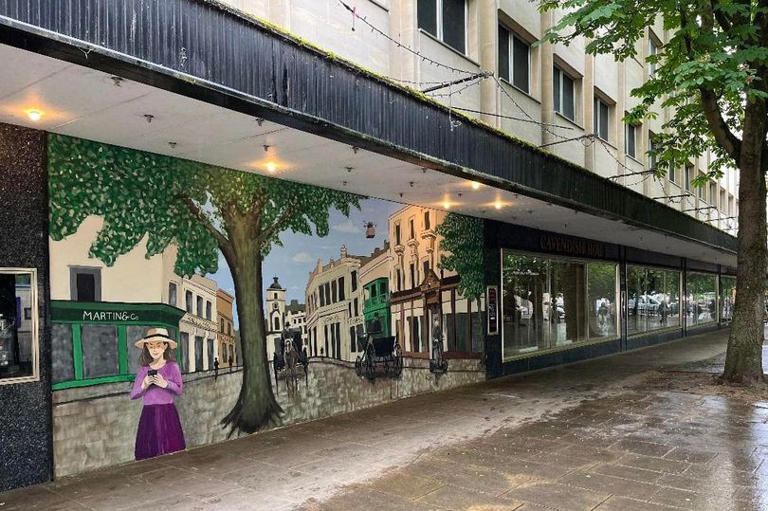 Street artist lifts the mood at sad-looking Cavendish House site