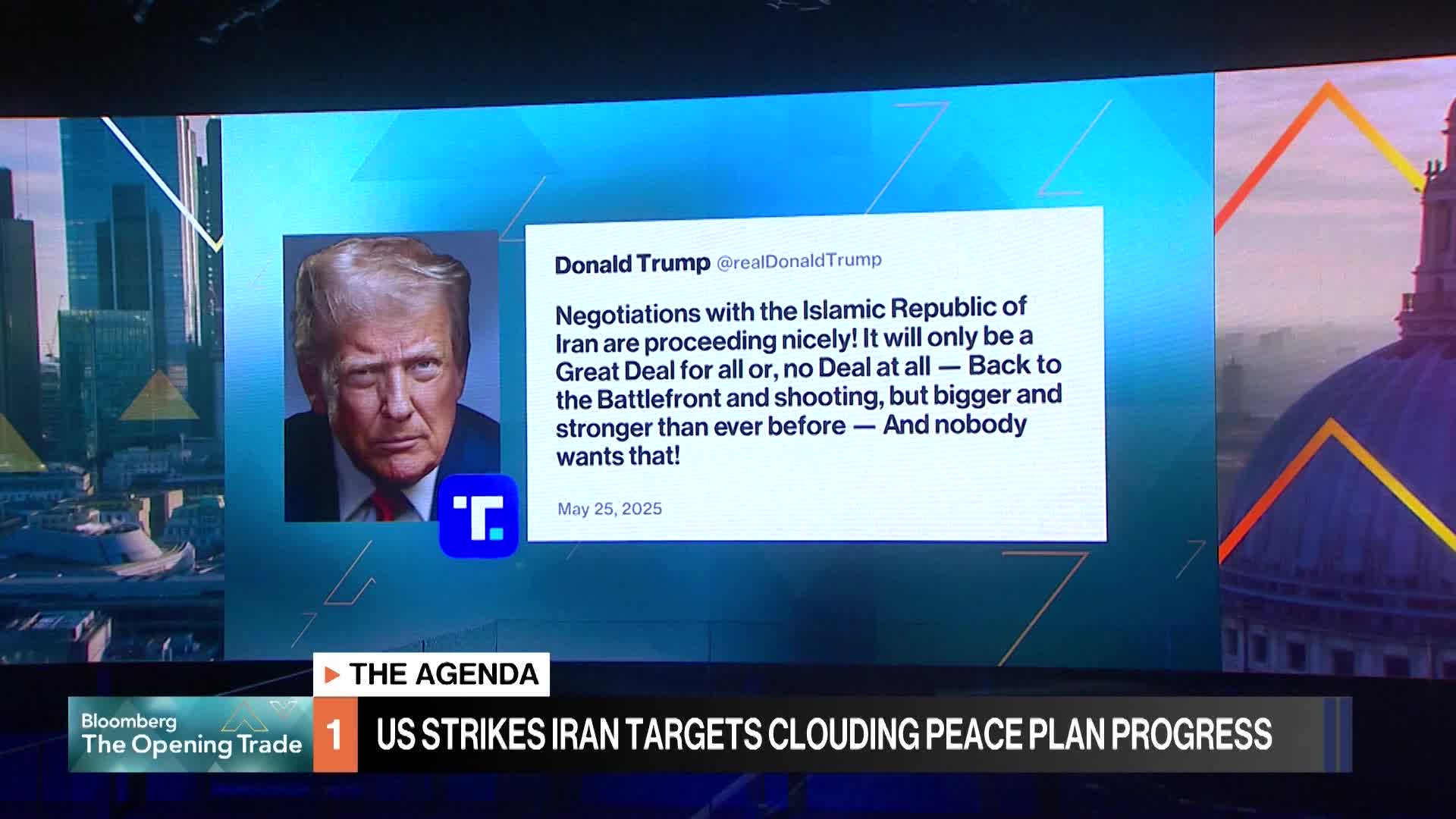 US strikes Iran targets as Trump hails progress on talks