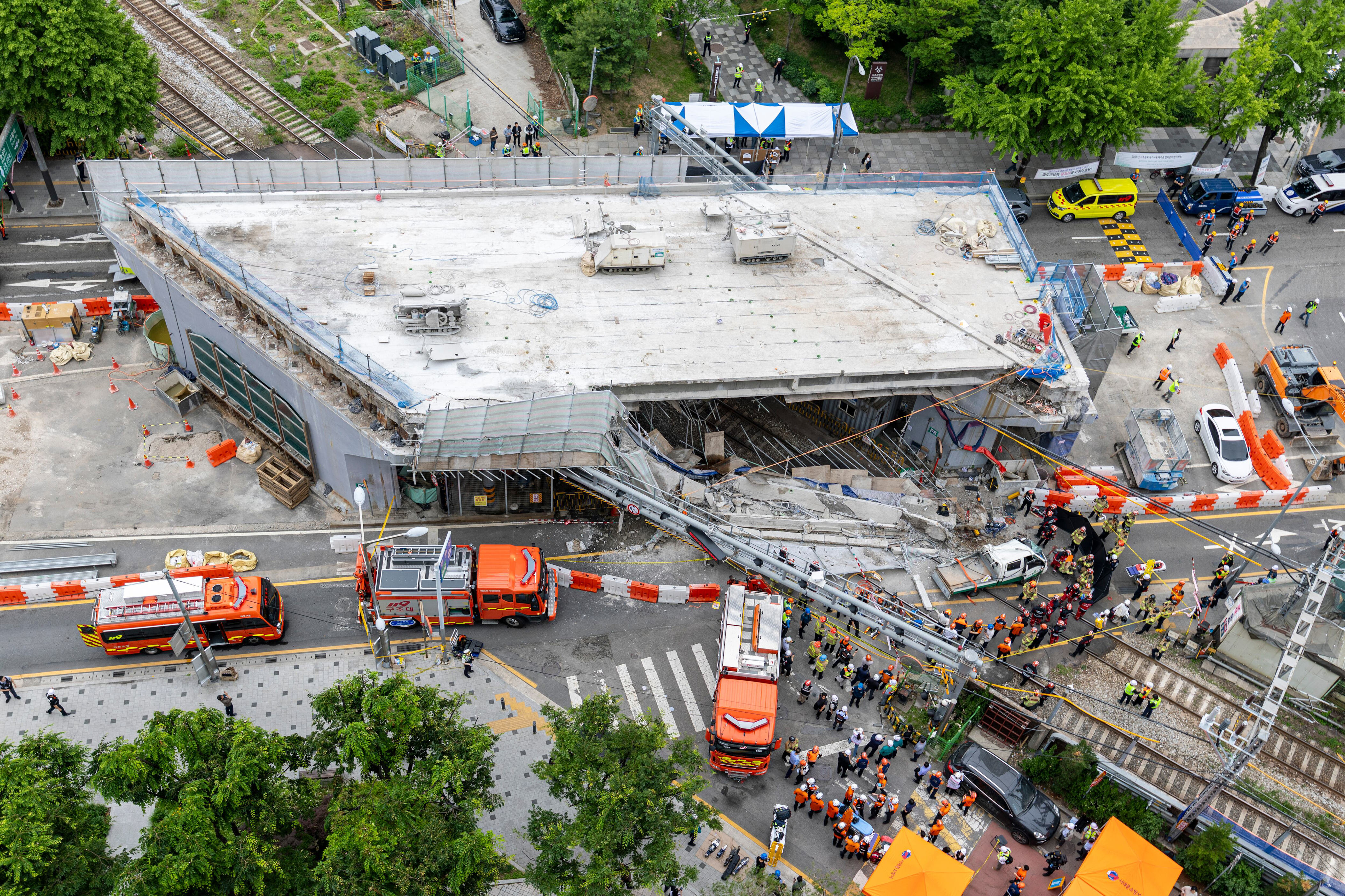 Seoul overpass collapse kills three, suspends trains
