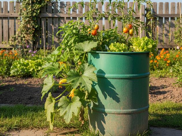Upcycling: Alte Regentonne wird zum Hochbeet – so einfach geht's
