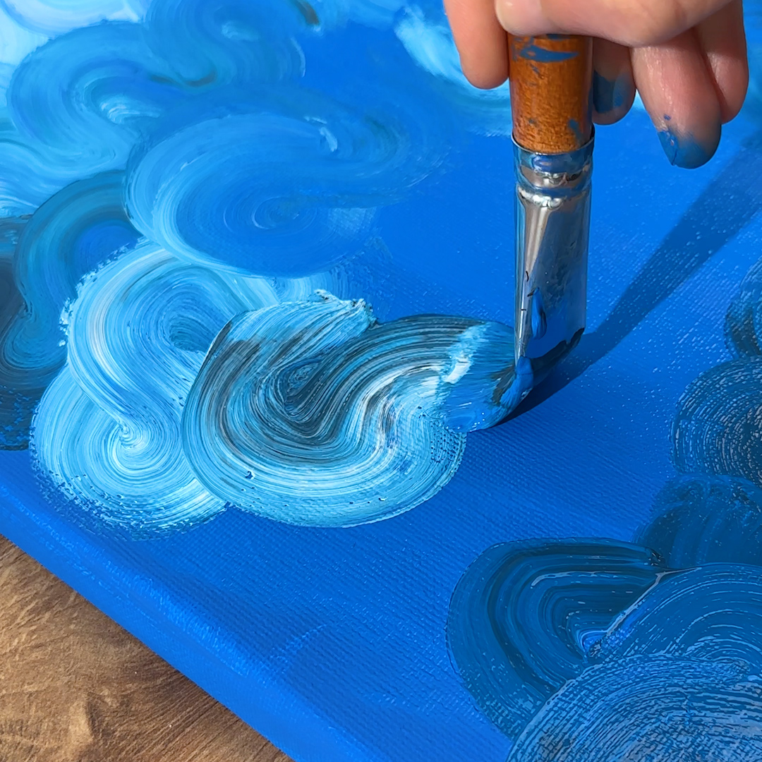 Artistic swirls in blue shades💙