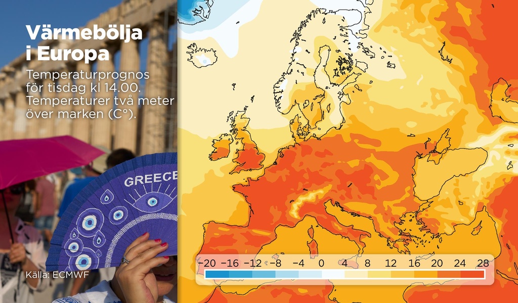 Värmebölja över Europa – nya rekord väntas