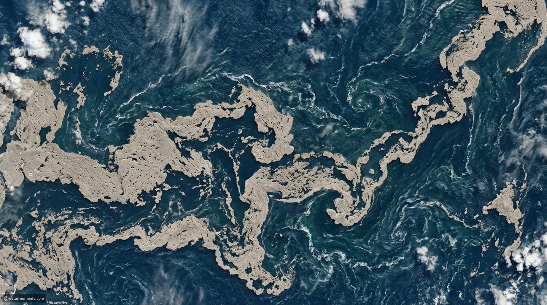 NASA spots extraordinary volcano eruption forming floating islands at sea