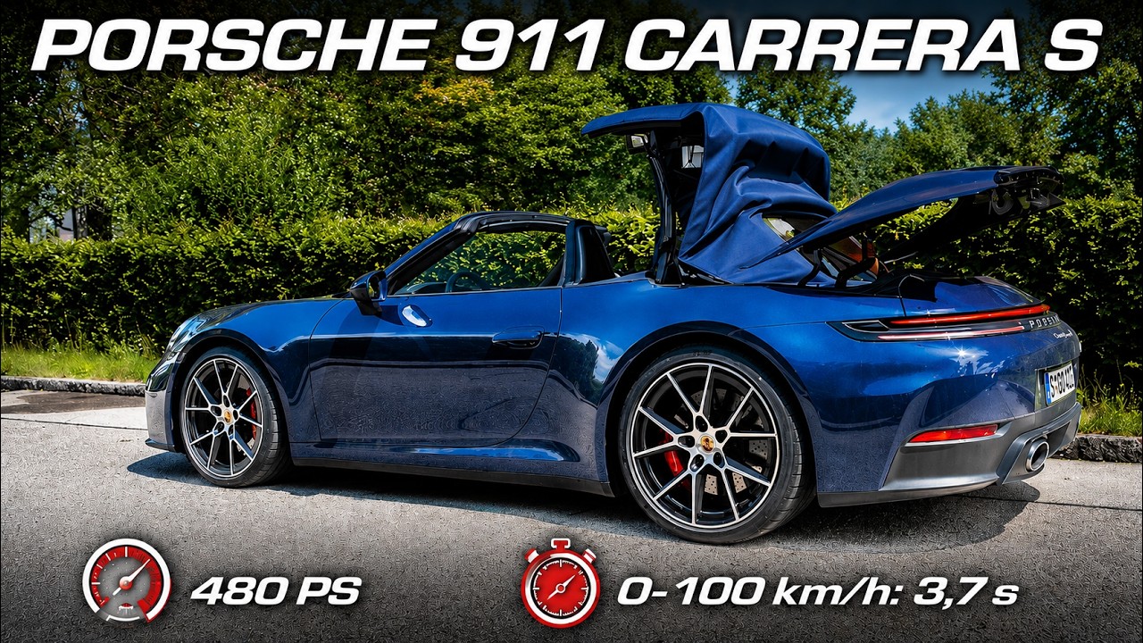 2026 Porsche 911 Carrera S Cabriolet Gentian Blue Metallic mit 480 PS