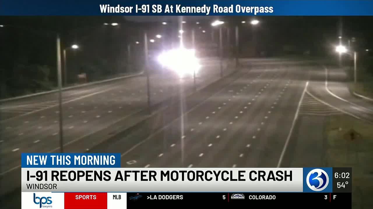 Motorcyclist killed in crash that closed I-91 in Windsor