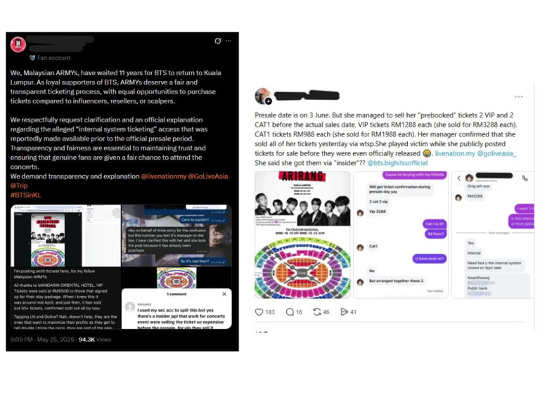 Live Nation Malaysia chief warns BTS fans over fake KL concert tickets ...