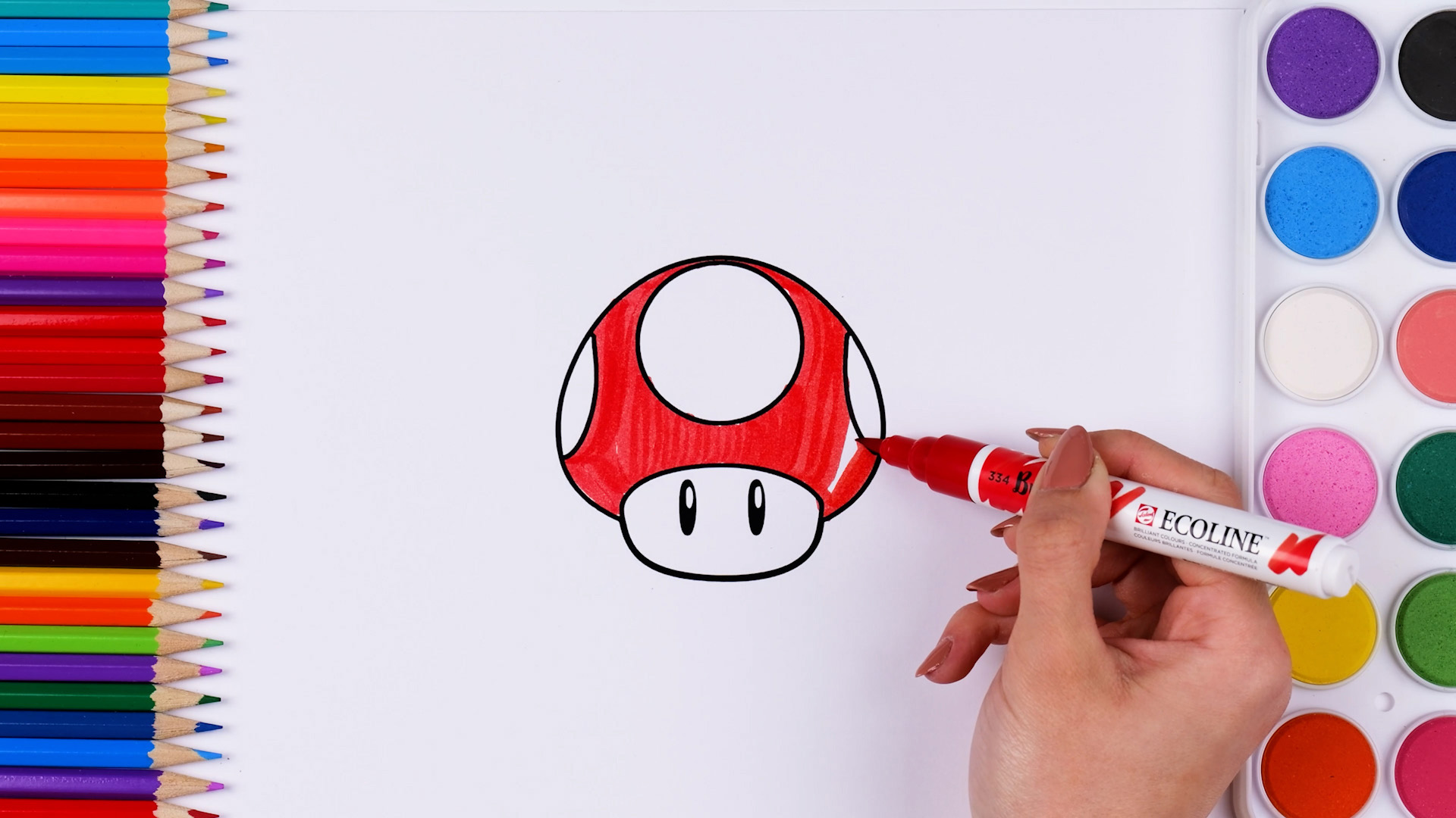 Dessin de champignon | Apprenez les noms des couleurs