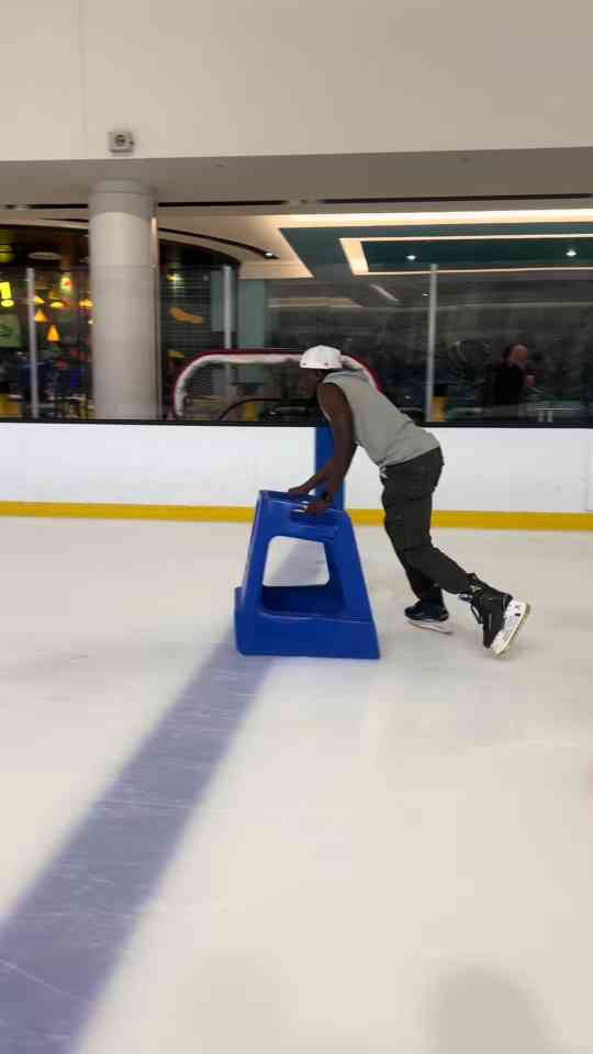Hockey stop highlights and skating skills demonstrated separately