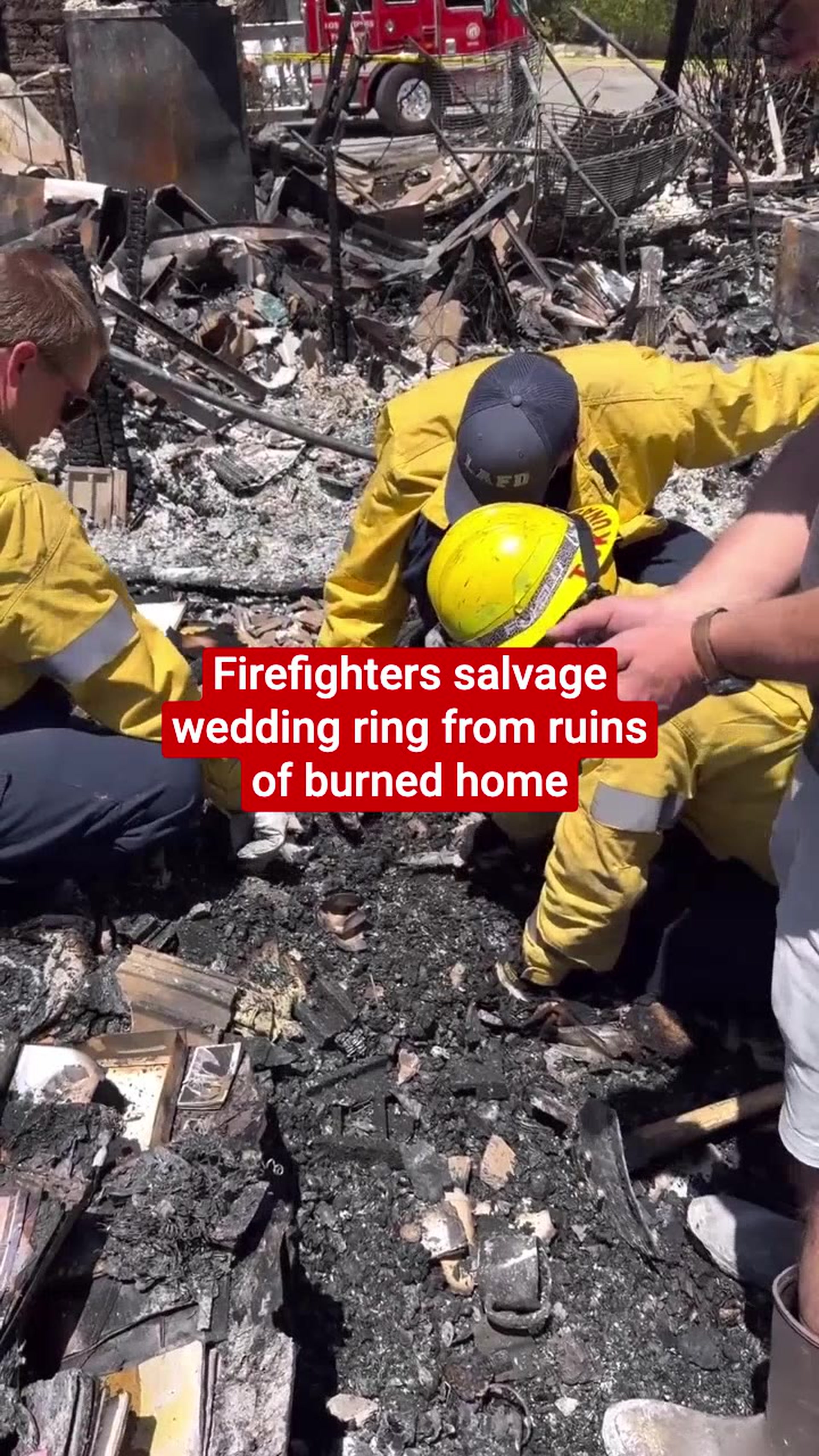 Firefighters salvage wedding ring from ruins of burned home
