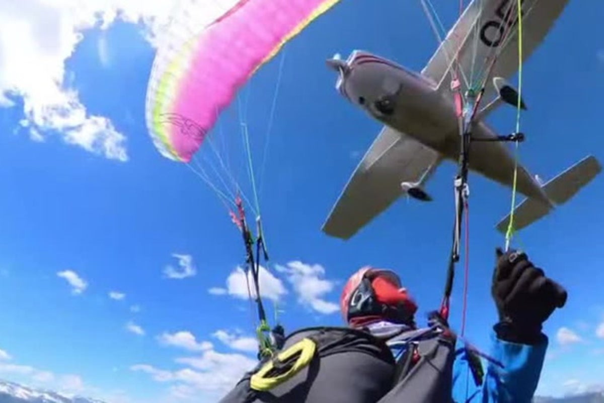 Paraglider escapes death after mid-air collision with plane over Alps