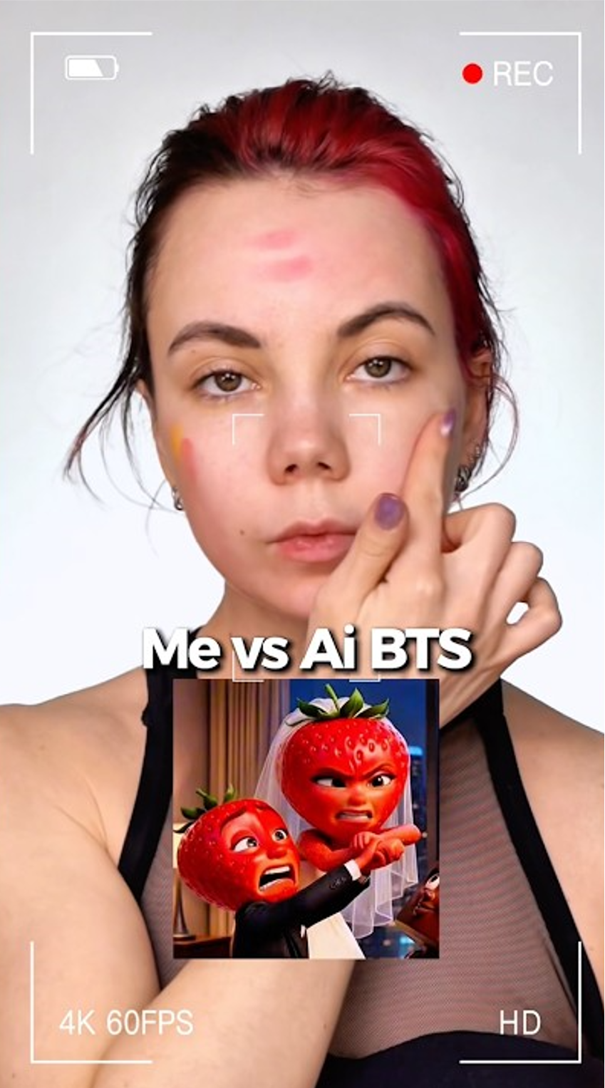 BTS Of Me Vs AI Series How I Filmed Strawberrina Strawberrrita Sfx ...