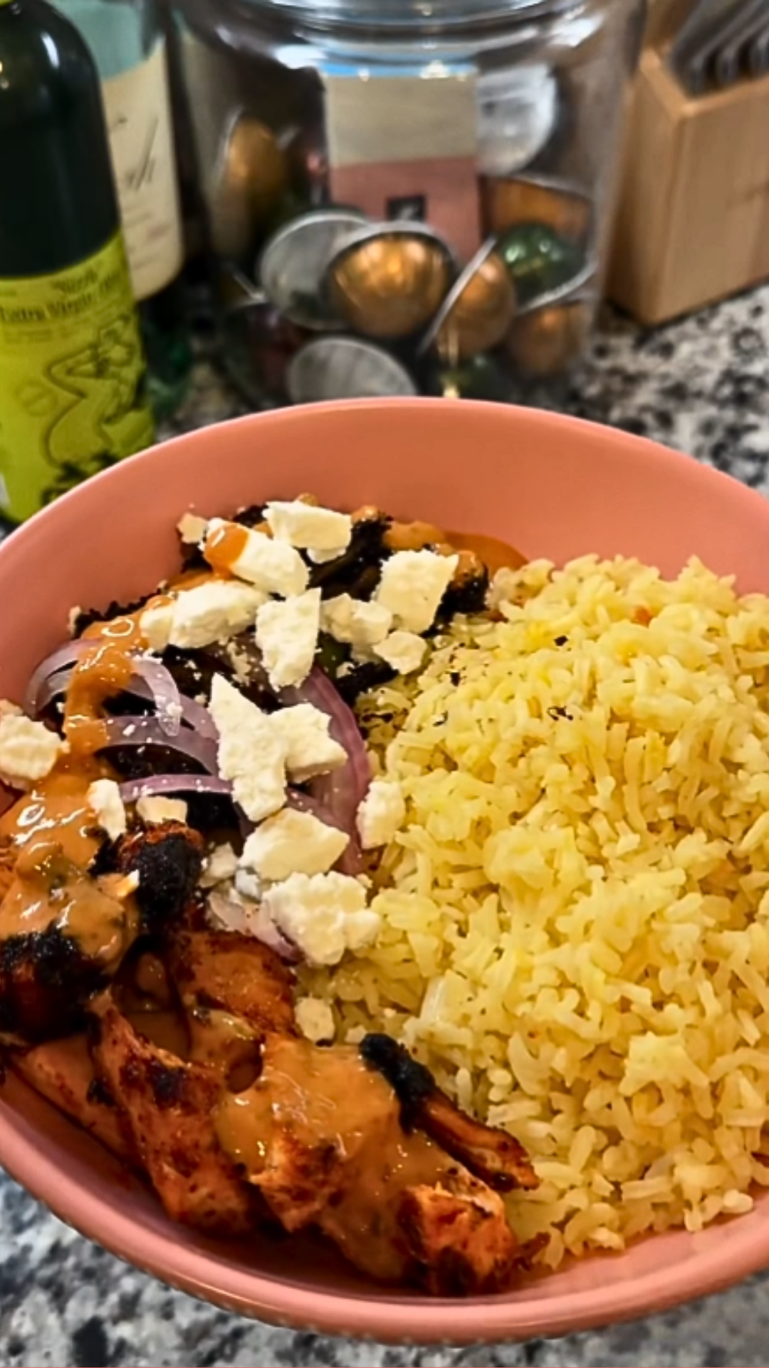 Honey harissa chicken bowls spicy healthy recipe
