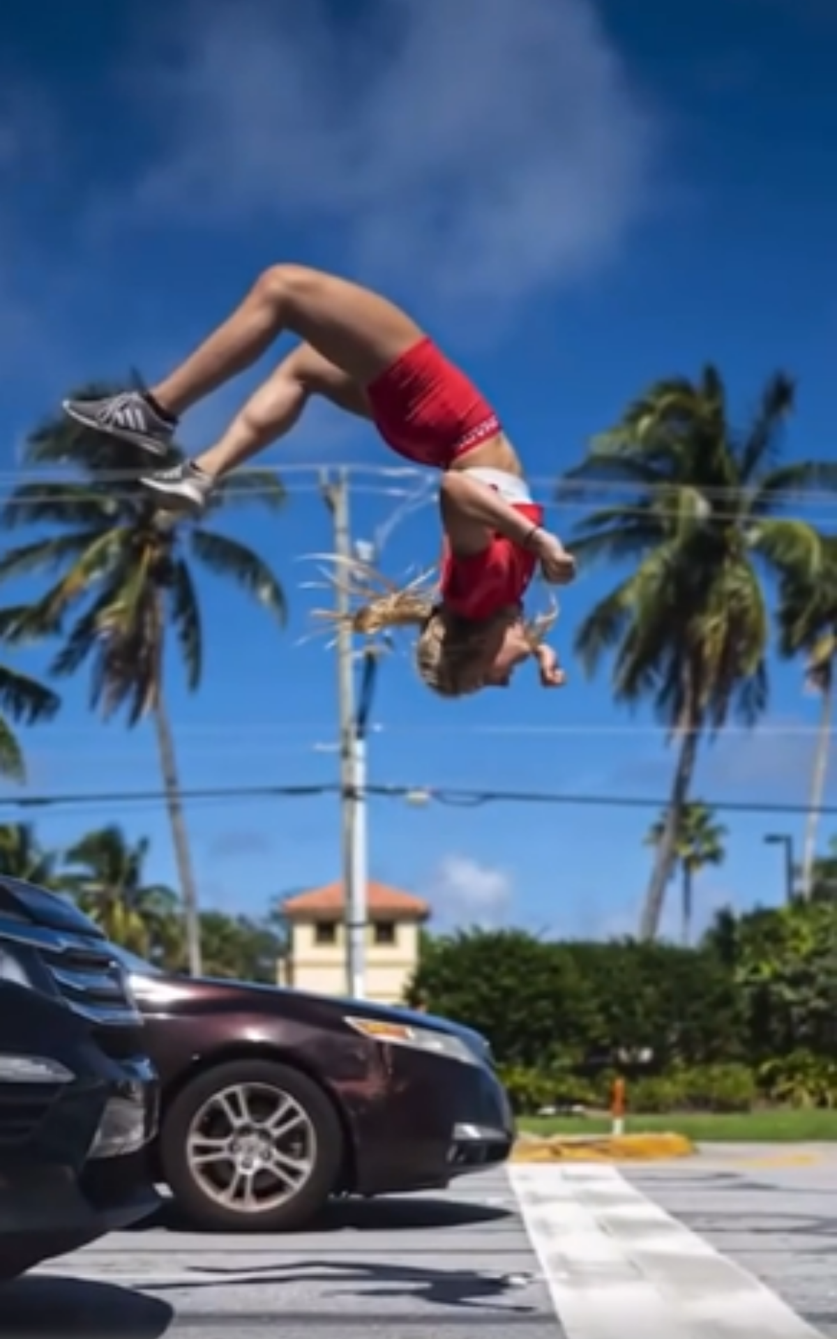 Backflip off cars challenge: Insane street reactions caught on camera