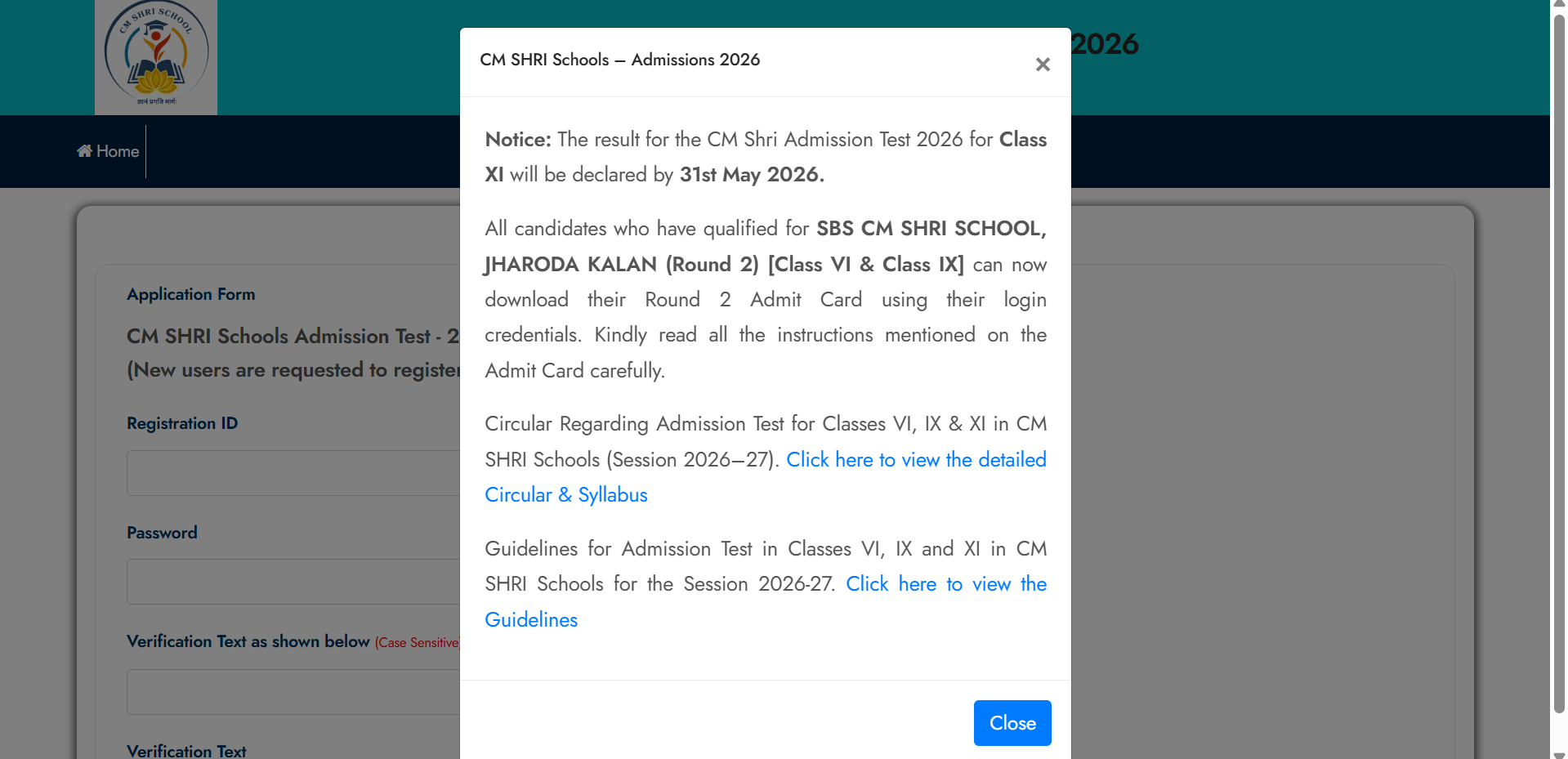 CM Shri admission test 2026 class 11 result to be released by May 31 ...