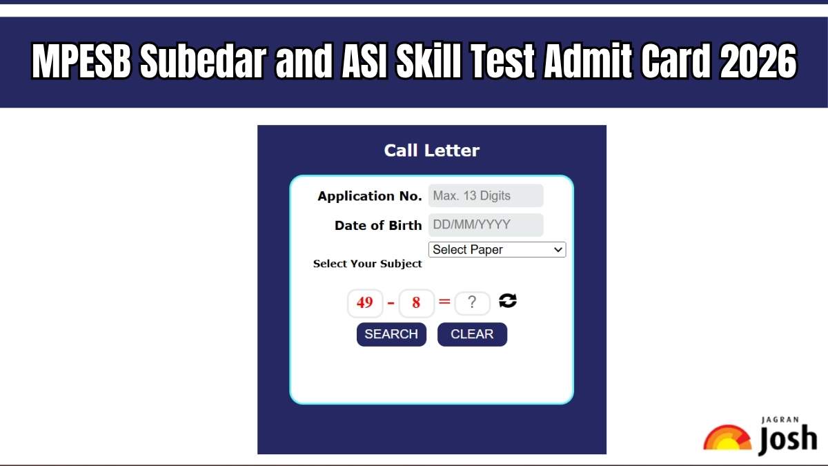 MPESB subedar and ASI skill test admit card 2026: Check exam dates and ...