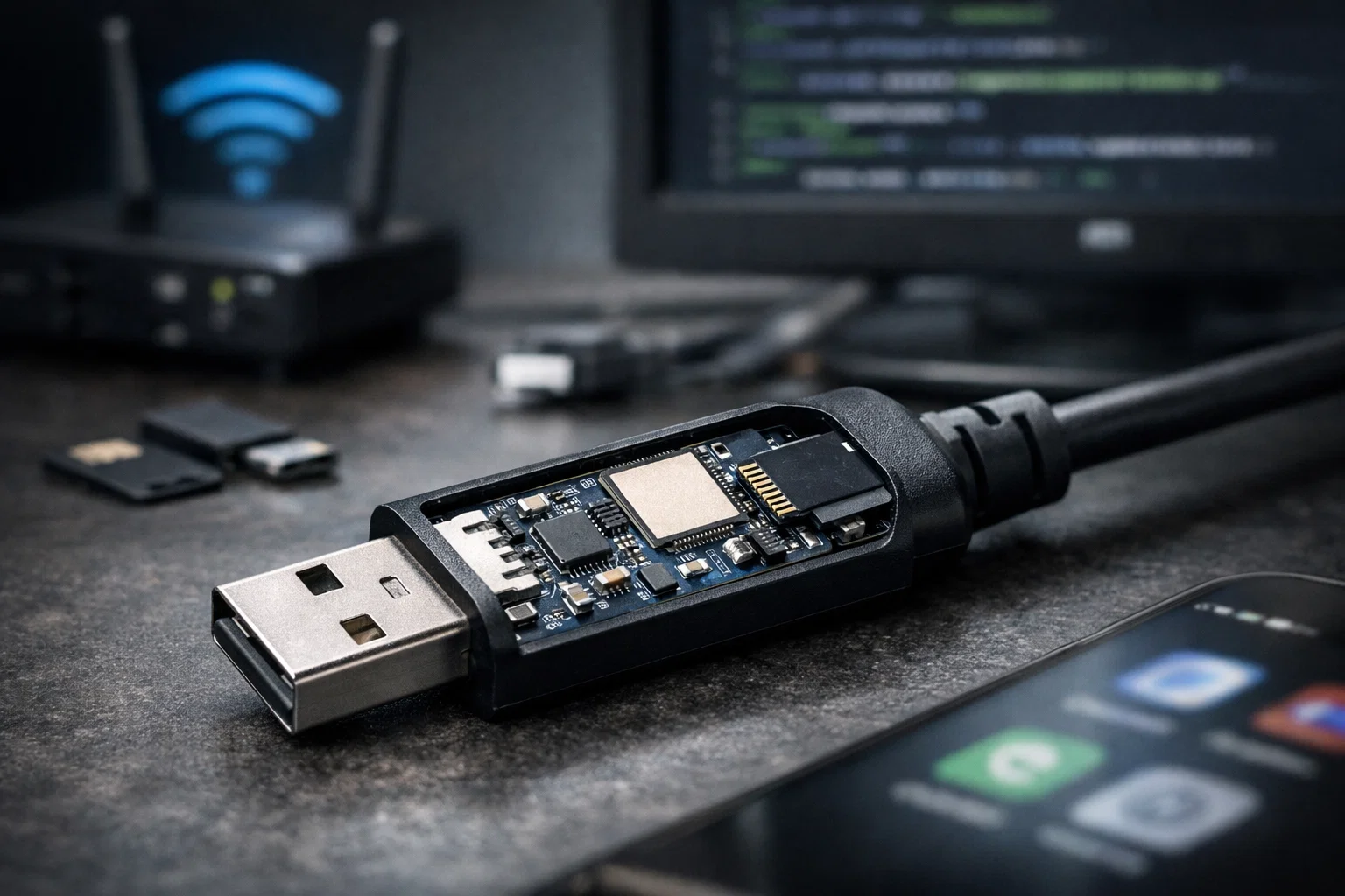 Questo cavo USB sembra normale, ma nasconde Wi-Fi e payload remoti