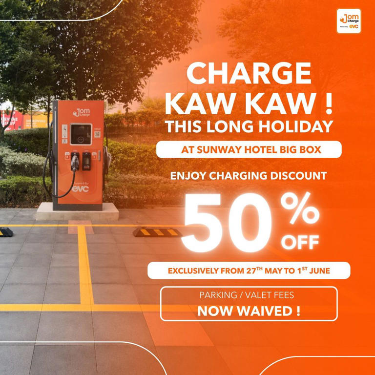 JomCharge offers 50% discount for EV charging at Sunway Hotel Big Box