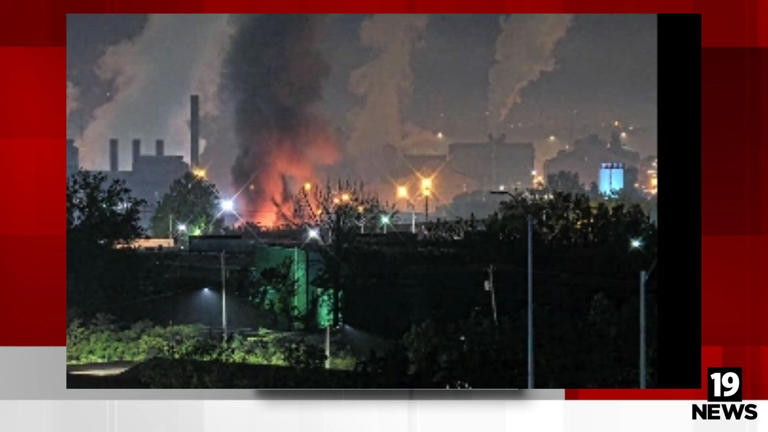 I-490 bridge reopens after massive building fire in Industrial Valley ...