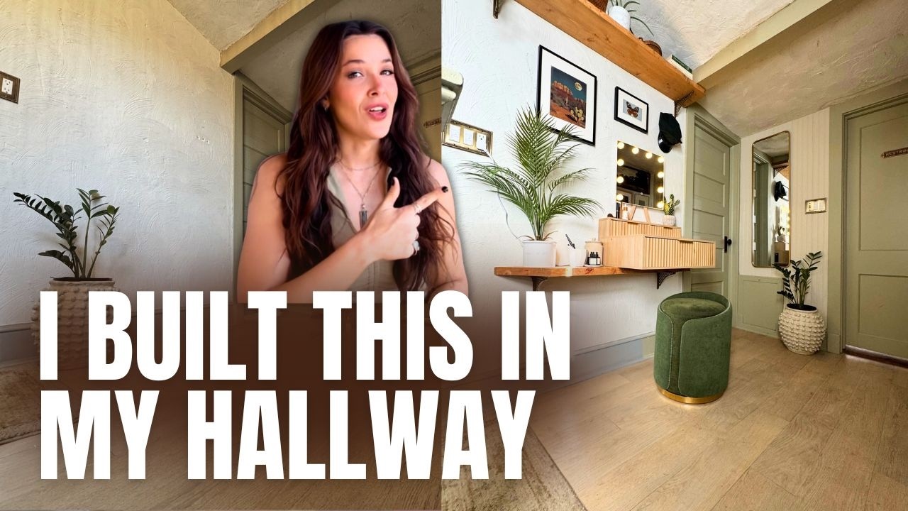 Transforming a tiny hallway into a functional makeup vanity