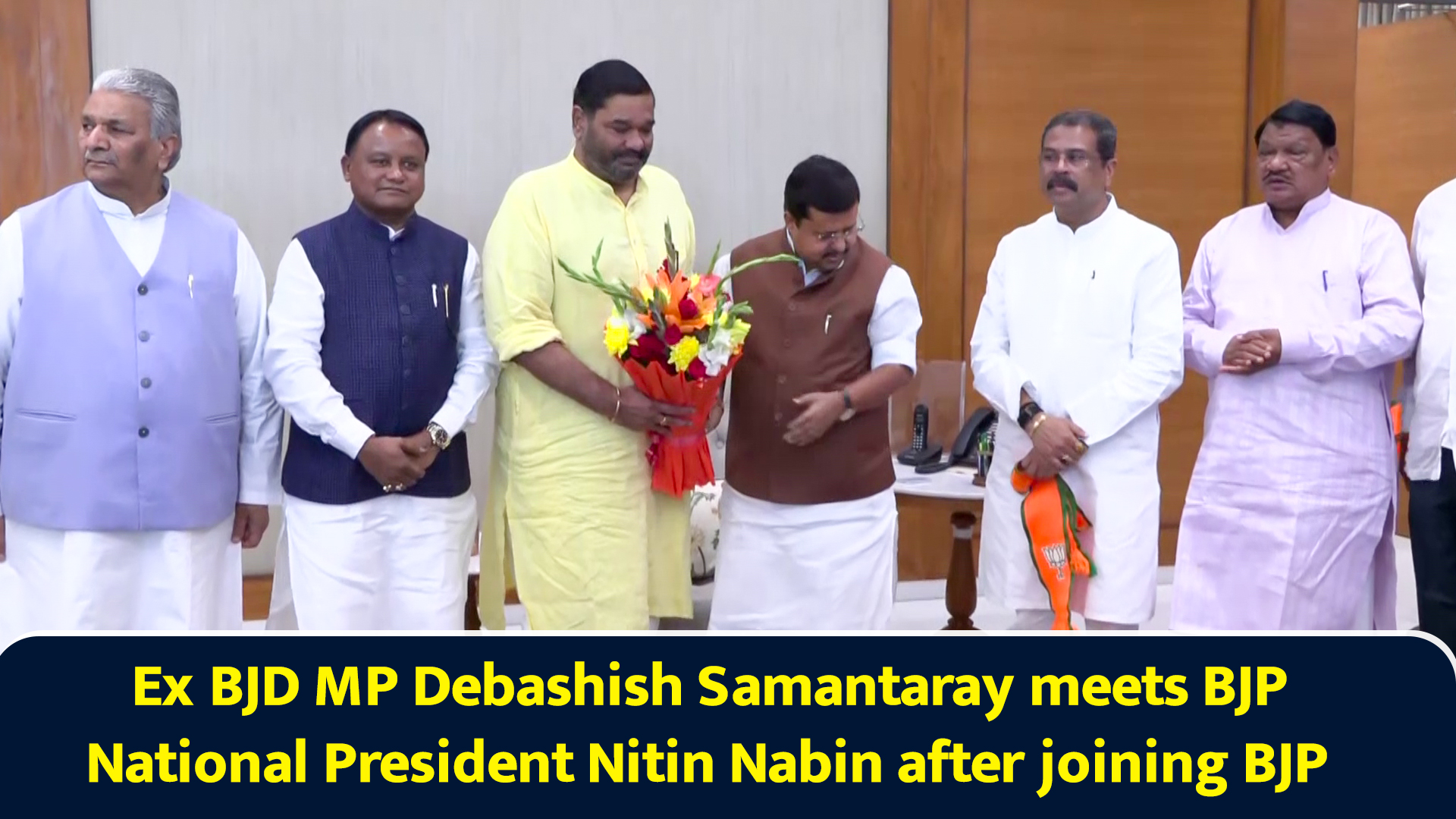 Ex BJD MP Debashish Samantaray meets BJP national president Nitin Nabin ...