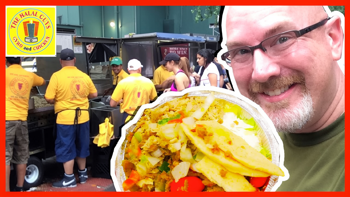 The Halal Guys NYC street food review lamb & chicken platter • New York ...