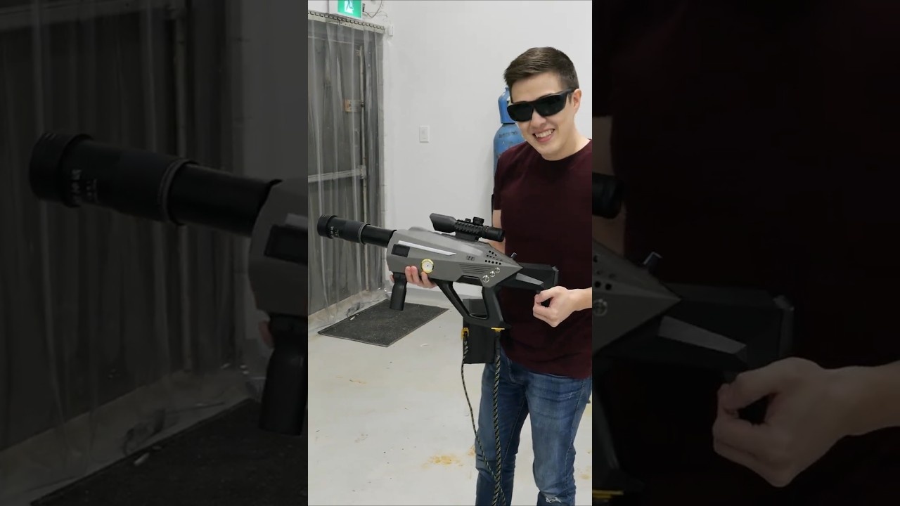 This laser blaster cuts through metal