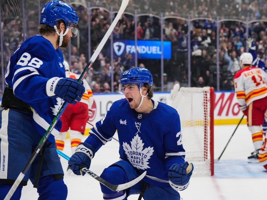 Maple Leafs' William Nylander, Matthew Knies in joyful disbelief in NHL ...