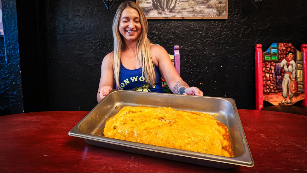 Girl takes on impossible 6 pound burrito challenge - 1 winner in 10 years