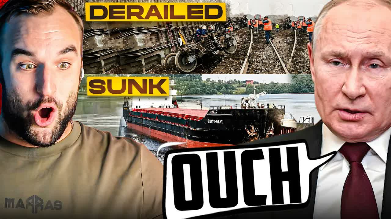 Russian cargo ship sunk - passenger train derails hours later