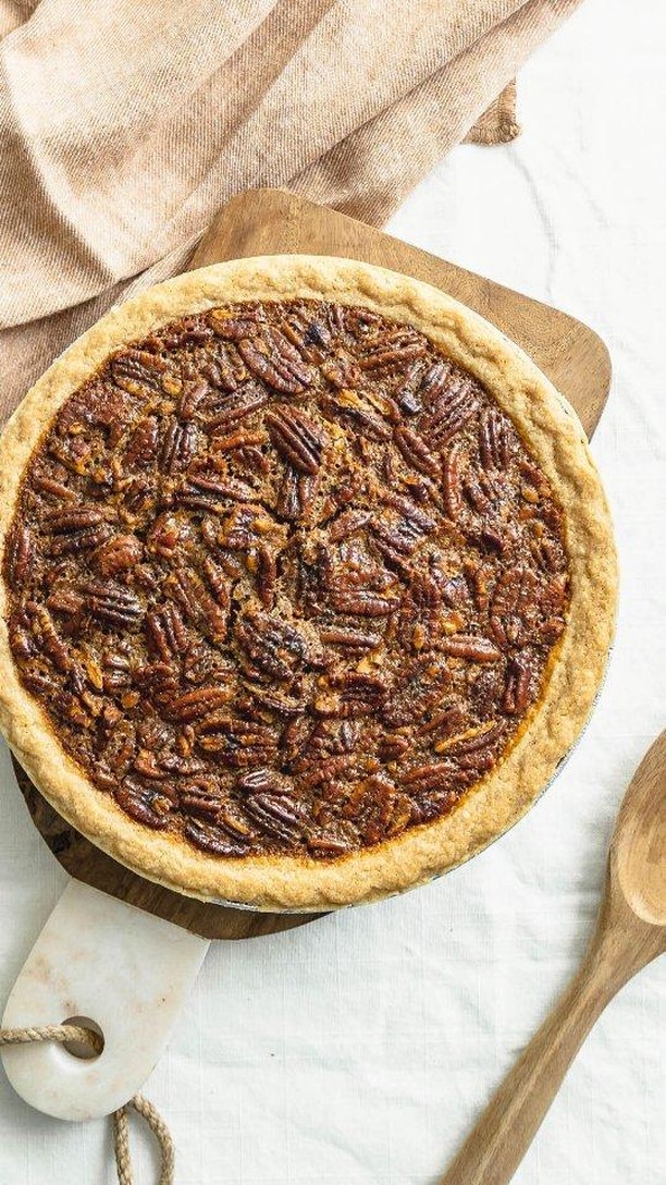 Bourbon maple pecan pie that tastes like pure comfort