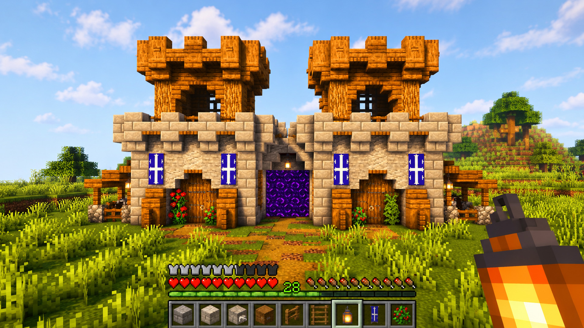 Build a shared castle base with style storage and defense