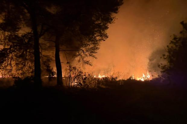 50 firefighters battle heath fire after 'multiple emergency calls'