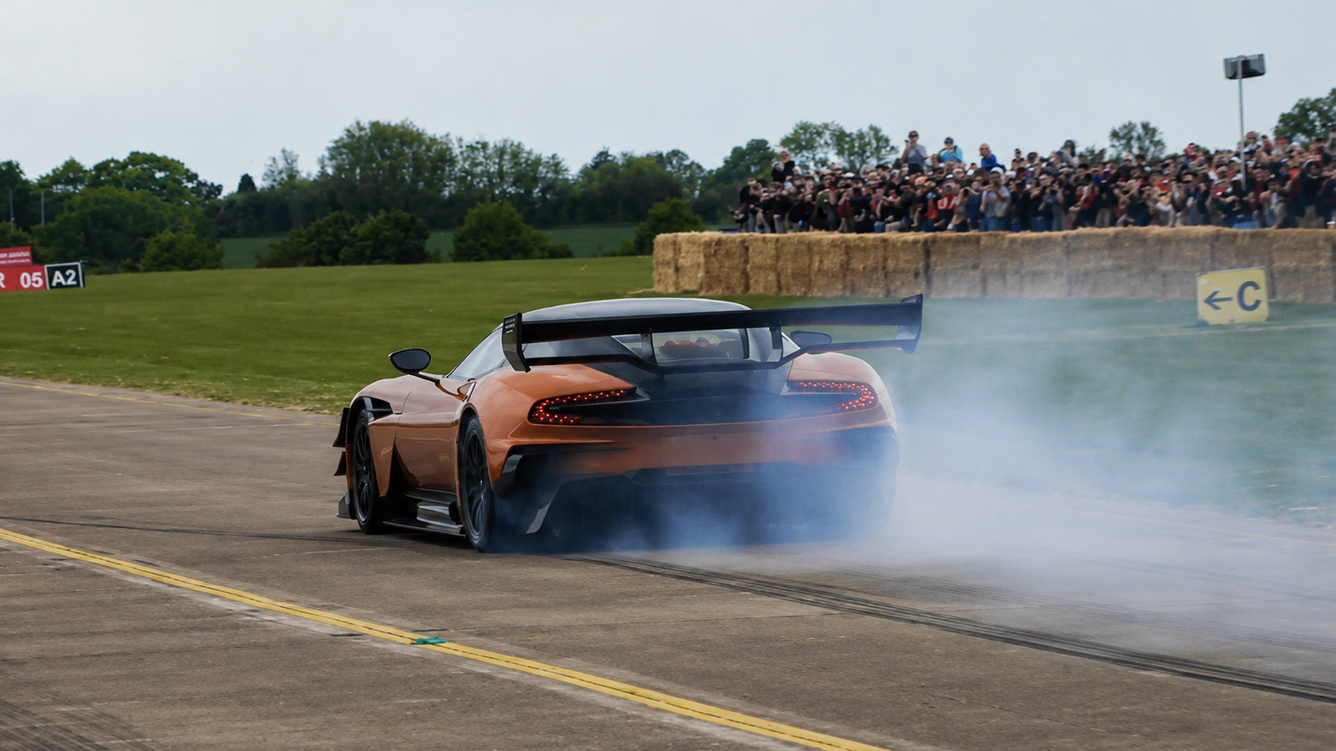 Rare Aston Martin Vulcan almost loses control during acceleration test