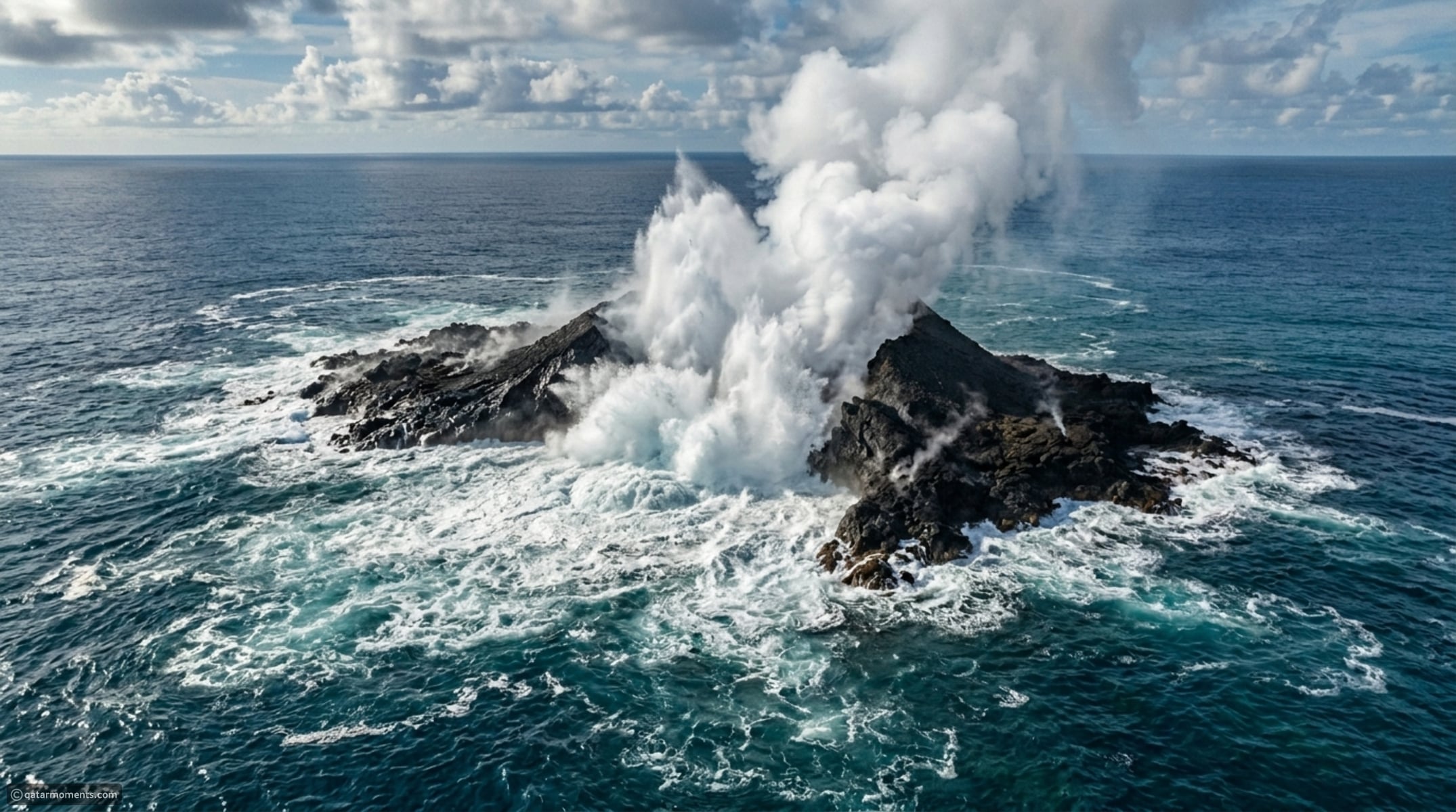 NASA spots extraordinary volcano eruption forming floating islands at sea