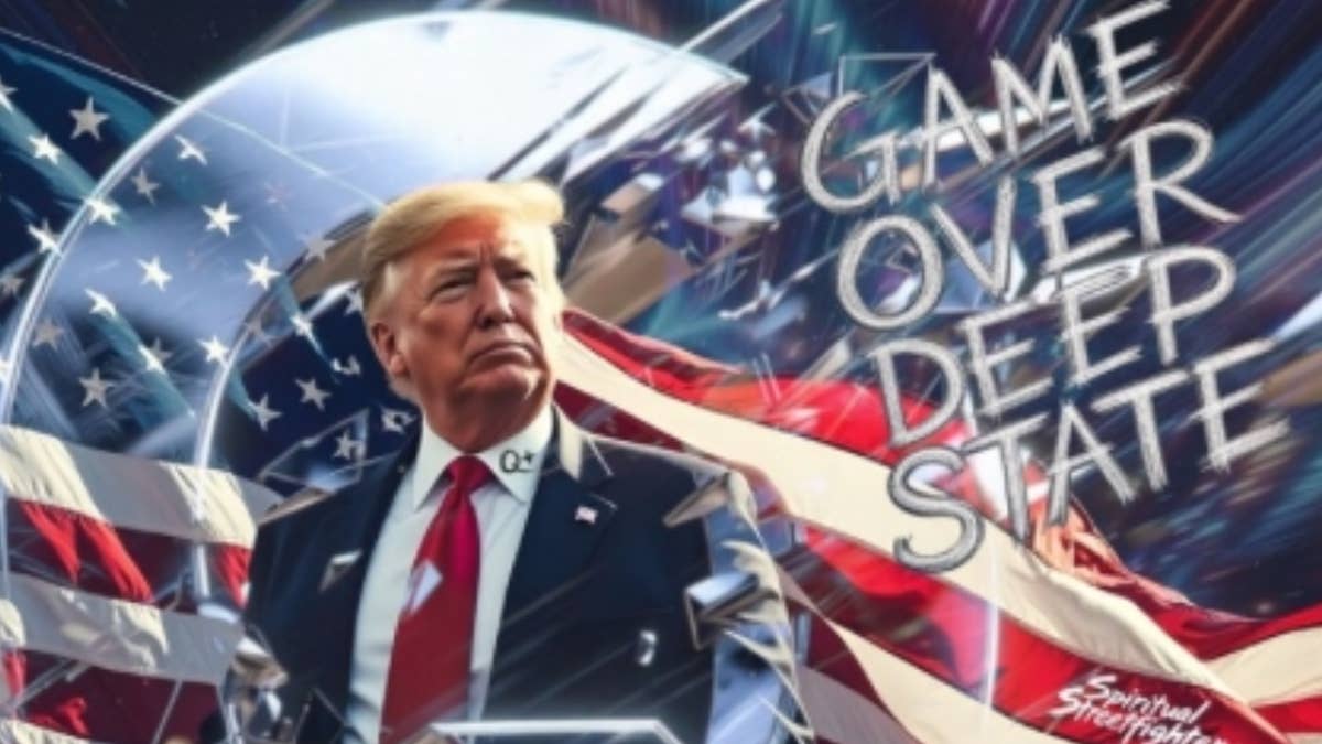 Trump shares another QAnon meme