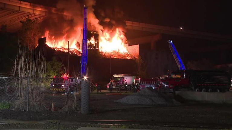 I-490 still closed after massive industrial fire in Cleveland early Tuesday