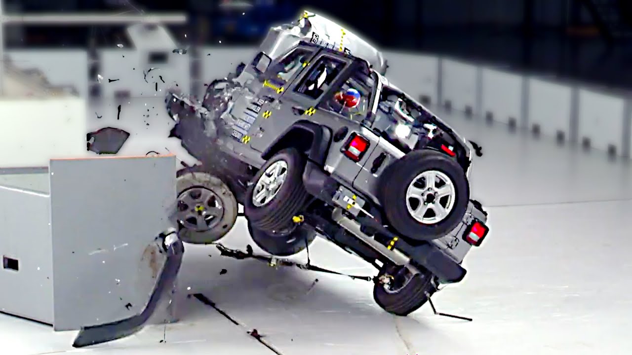 Watch what happens when a Jeep crash test goes wrong